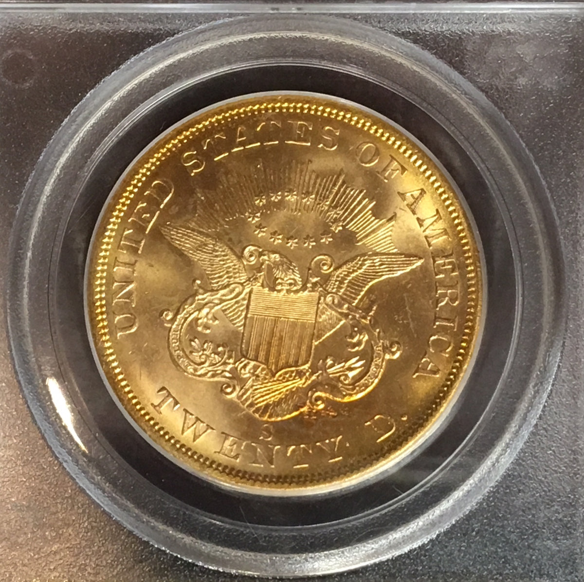 1857-S $20 Liberty PCGS MS65 SS Central America Shipwreck – capstonecoins