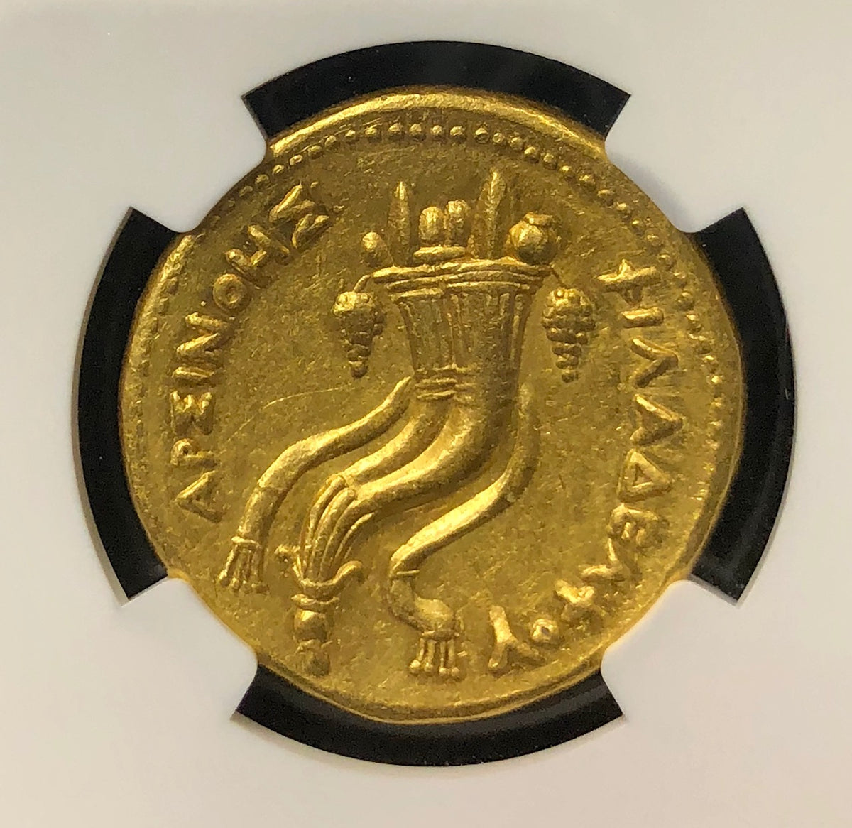 Arsinoe II Gold Octodrachm NGC CHXF 5x3 – capstonecoins