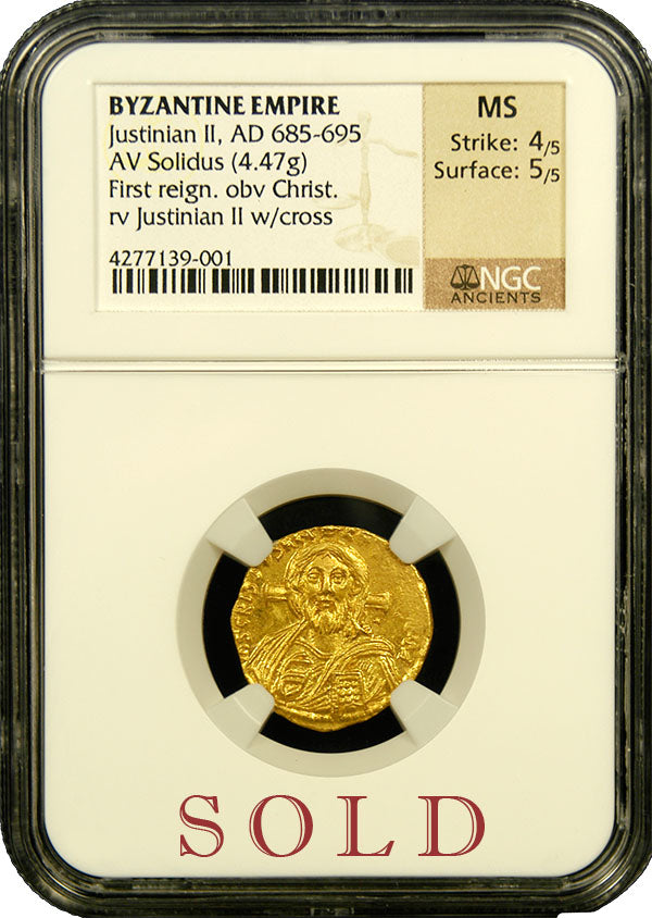 BYZANTINE EMPIRE. JUSTINIAN II FIRST REIGN- OLD CHRIST PORTRAIT ...