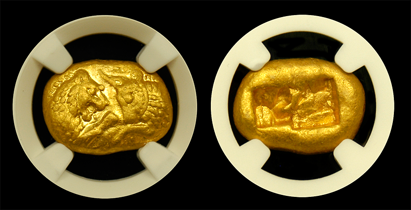 Croesus Gold Prototype Heavy Stater NGC AU Star 5x5 – capstonecoins